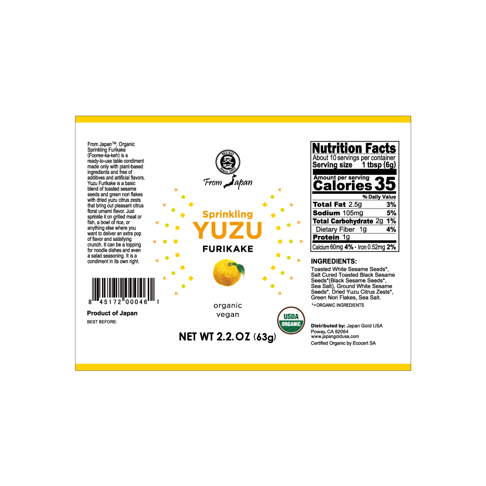 ORGANIC FURIKAKE, YUZU - MUSO CO., LTD.