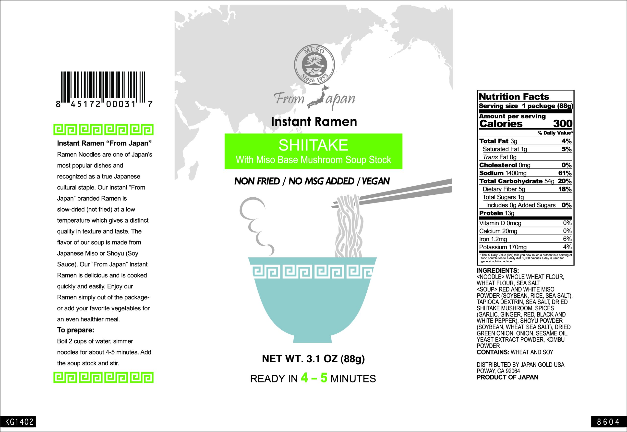 MUSO CO., LTD. | RAMEN, SHIITAKE MISO